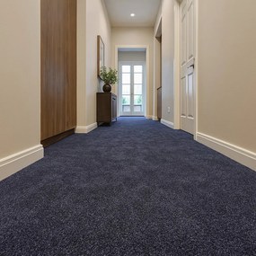 Lano, Metrážový koberec Supersoft 710 tm. modrý, šíře 4m, modrá, ab (mřížka), ložnice