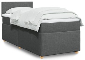 Box spring postel s matrací tmavě šedá 80 x 200 cm textil