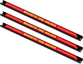 Costway Sada 3 magnetických nástěnných držáků na nářadí, červený