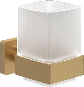 Villeroy & Boch Elements Striking - Držák kartáčků a pasty, sklo/kartáčované zlato TVA15201900076