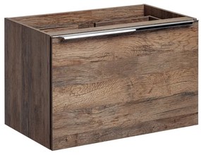 COMAD Závěsná skříňka s umyvadlem - SANTA FE 82-60+89-60 oak, šířka 60 cm, dub santa fe vintage