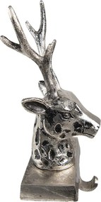 Stříbrný antik kovový háček na punčochu Srnec - 12*7*28 cm