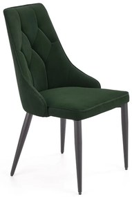 Vintage prošívaná židle Tmavě zelená Kolekce MONTPELLER