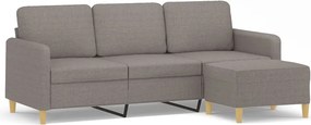 3místná pohovka s podnožkou taupe 180 cm textil 3201199