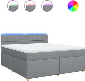 Box spring postel s matrací světle šedá 180 x 200 cm textil 3289059