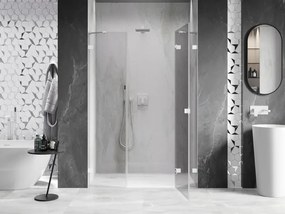 Mexen Lunar, pravé otočné sprchové dveře 150 cm, 8mm čiré sklo, bílý profil, 834S-150-050-20-00-P