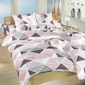 Dadka Povlečení bavlna Pyramidy pudrové  140x200, 70x90 cm
