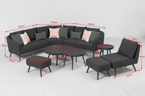 Doppler MELIA LIKA-TEX® zahradní sedací souprava antracit