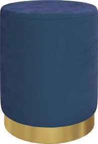 Kulatá stolička s úložným prostorem modrá samet 31 x 37 cm 340284
