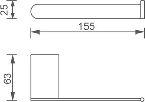 Novaservis - Závěs toaletního papíru Titania Naty černá, 66610,5