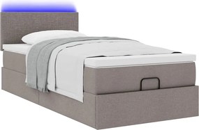 Osmanský postel s matrací taupe 100x200 cm textil 3312205
