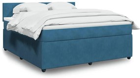 Box spring postel s matrací modrá 180 x 200 cm samet 3290104