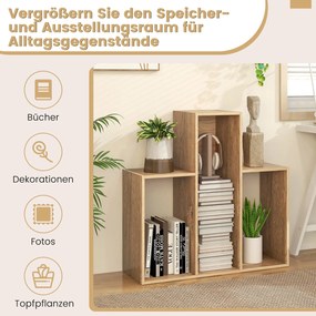 Costway Konvexní knihovna s ochranou proti převrácení 3 Vodorovně stojící dělicí