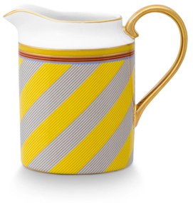 Pip Studio Pip Chique Stripes mlékovka 260ml, žlutá (Porcelánová mlékovka 260 ml)
