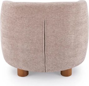 Designové křeslo BAKER — dřevo, látka, béžová