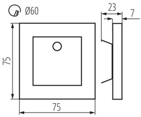 Orientační svítidlo 12V Kanlux APUS LED PIR NW 4000K neutrální bílá s pohybovým čidlem 27379