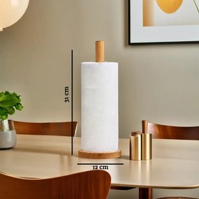 Dřevěný stojan na papírové utěrky v přírodní barvě ø 12 cm Soka – Premier Housewares