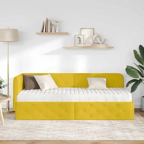 Rohový rám postele Žlutá 80 x 200 cm samet 3394068