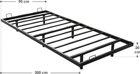 Designová postel 90x200 černá s LED podsvícením