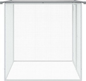 Klec pro kuřata se střechou světle šedá 103 x 98 x 90 cm ocel 172338