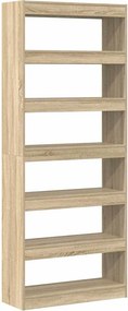 Knihovna 6 úrovní 80 x 30 x 198 cm Kompozitní dřevo Sonoma dub 3333918