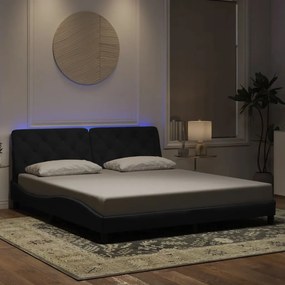 Rám postele s LED bez matrace černý 180 x 200 cm samet 3213869