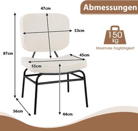 Costway Jídelní židle se zakřiveným sedákem a opěradlem Kuchyňská židle Sherpa