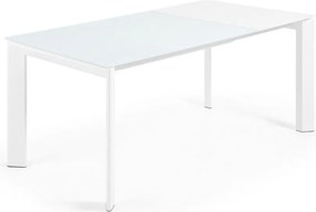 Rozkládací jídelní stůl s přídavnou deskou se skleněnou deskou 80x120 cm Axis – Kave Home