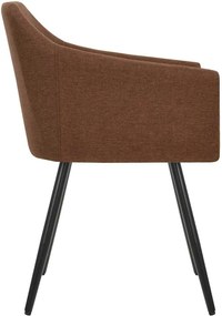 Jídelní židle 2 ks hnědé textil 323096