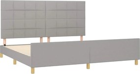 Rám postele bez matrace světle šedý 200 x 200 cm textil 3125081