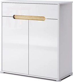 Komoda 2D 1Š, bílý lesk Stella