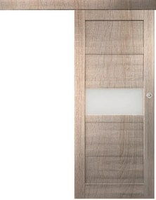 posuvné interiérové dveře na stěnu vasco doors BRAGA model A Průchozí rozměr: 70 x 197 cm, Orientace dveří: Levé dveře, Dekor: Dub Aljaška