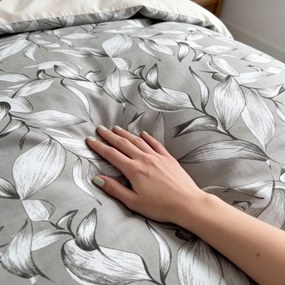 Ervi Bavlněné povlečení oboustranné - Elegantní větvičky/béžové