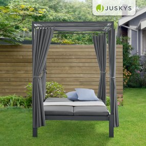 Juskys Zahradní dvojlehátko Kreta se stříškou Barva: Bílá