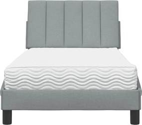 Postel s matrací Hanko světle šedá 80 x 200 cm textil 3310489