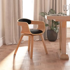 Jídelní židle černá ohýbané dřevo a umělá kůže,  3092373