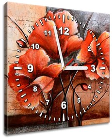 Gario Obraz s hodinami Nádherný Vlčí mák Rozměry: 30 x 30 cm