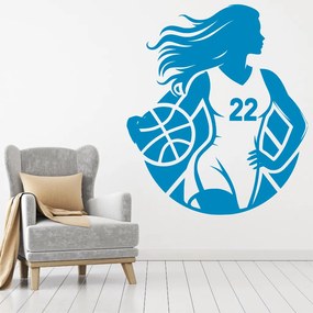Živá Zeď Samolepka na zeď Basketbalistka s vlastním číslem Barva: černá