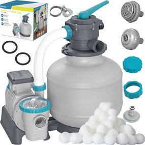 Bestway 58486 bazénové pískové čerpadlo s 11355 l/h a filtračními koulemi pro účinné čištění vody