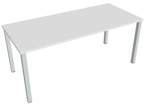 Stůl jednací rovný 180 cm - Hobis Uni UJ 1800 Dekor stolové desky: bílá, Barva nohou: Stříbrná