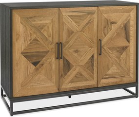 Komoda Indus 117 cm z masivu dub přírodní/grafit