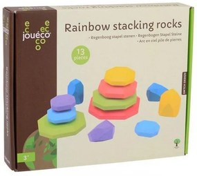 Jouéco Dřevěné stohovací kameny Rainbow 13ks 36m+