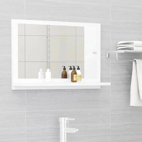 Koupelnové zrcadlo bílé 60 x 10,5 x 37 cm dřevotříska - Default Title