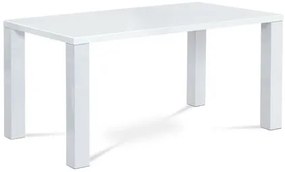 Autronic Moderní jídelní stůl Jídelní stůl 160x90x76 cm, vysoký lesk bílý (AT-3008 WT) (2xKarton)