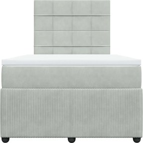 Box spring postel s matrací světle šedá 120 x 200 cm samet 3292310
