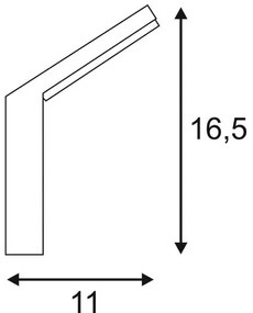 SLV 232905 Ordi, nástěnné venkovní svítidlo, 9W LED, 3000K, antracit, výška 16,5cm, IP44