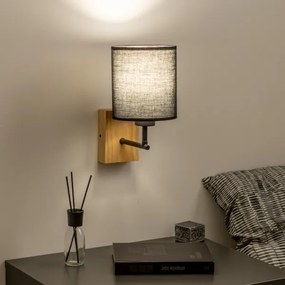 Brilagi - Nástěnná lampa NUBILA WOOD 1xE27/25W/230V dub/černá