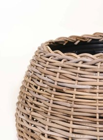 Přírodní koš na rostliny PALLA, ratan, průměr 55 cm, natur