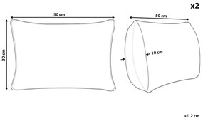 Sada 2 jutových dekorativních polštářů 30 x 50 cm vícebarevné SARON Beliani