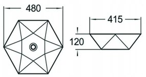 Mexen MERY umyvadlo, 48x41 CM, bílá, 21984800